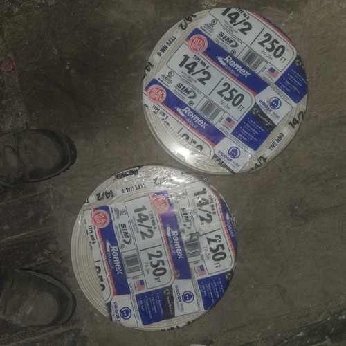 500 ft 14 2 Romex Wire (ACTUAL ROMEX SIMPULL BRAND) southwire (2) 250ft ...