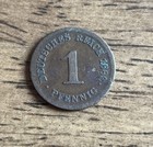 Antique 1889 F Germany 1 Pfennig Coin Deutsches Reich | eBay