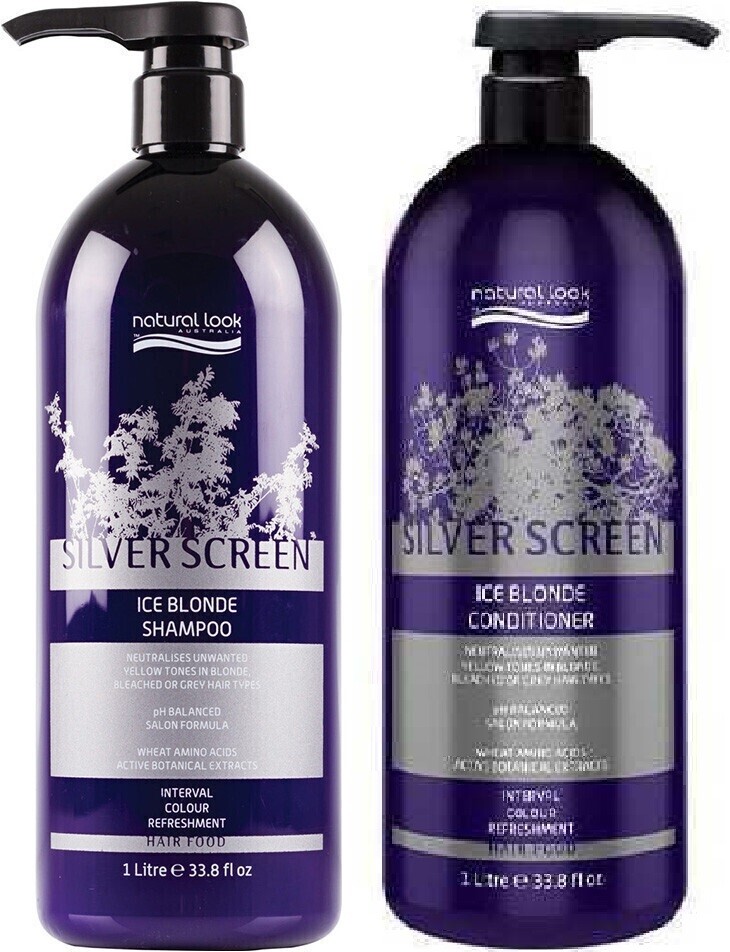 ATV Natural Look Silver Screen Ice Blonde Shampoo & Conditioner DUO 1L ...