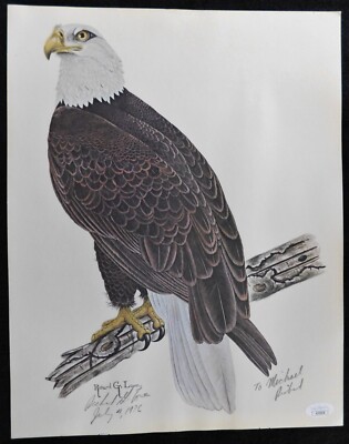 Richard G. Lowe Signed 11x14 Bald Eagle Lithograph Print JSA ...