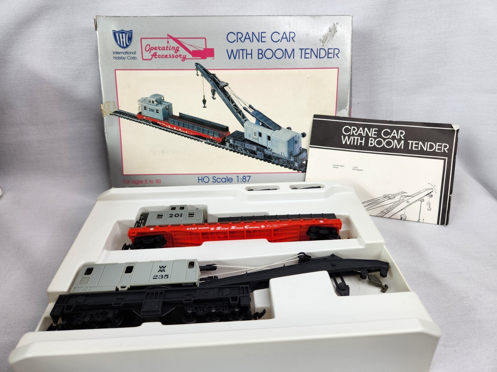 MIB International Hobby Corp IHC M3550 HO Crane Car with Boom Tender w ...
