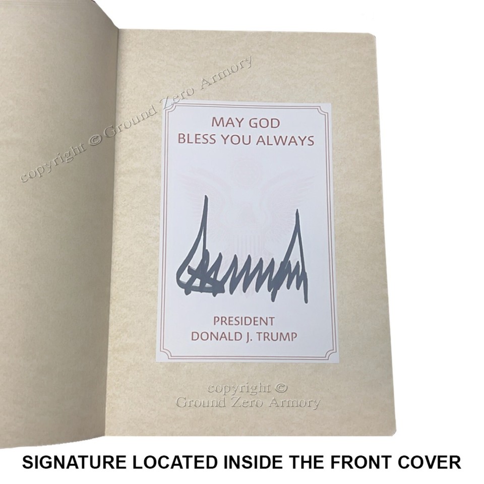 TRUMP GOD BLESS THE USA BIBLE, Autograph Signature, MAGA Flag, Patriot ...
