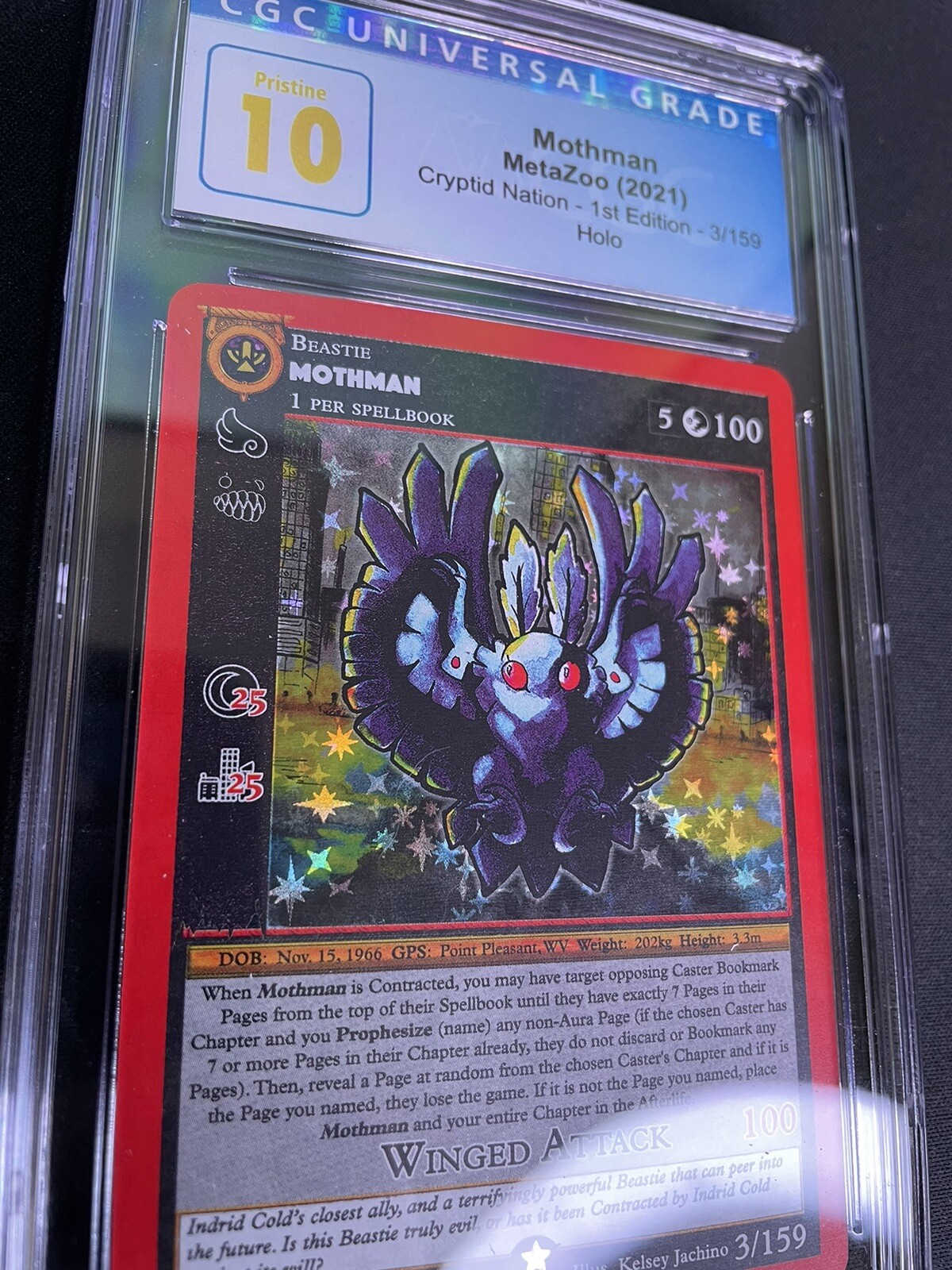 MetaZoo Cryptid Nation 1st Edition Mothman Holo 3/159 CGC Pristine 10 ...
