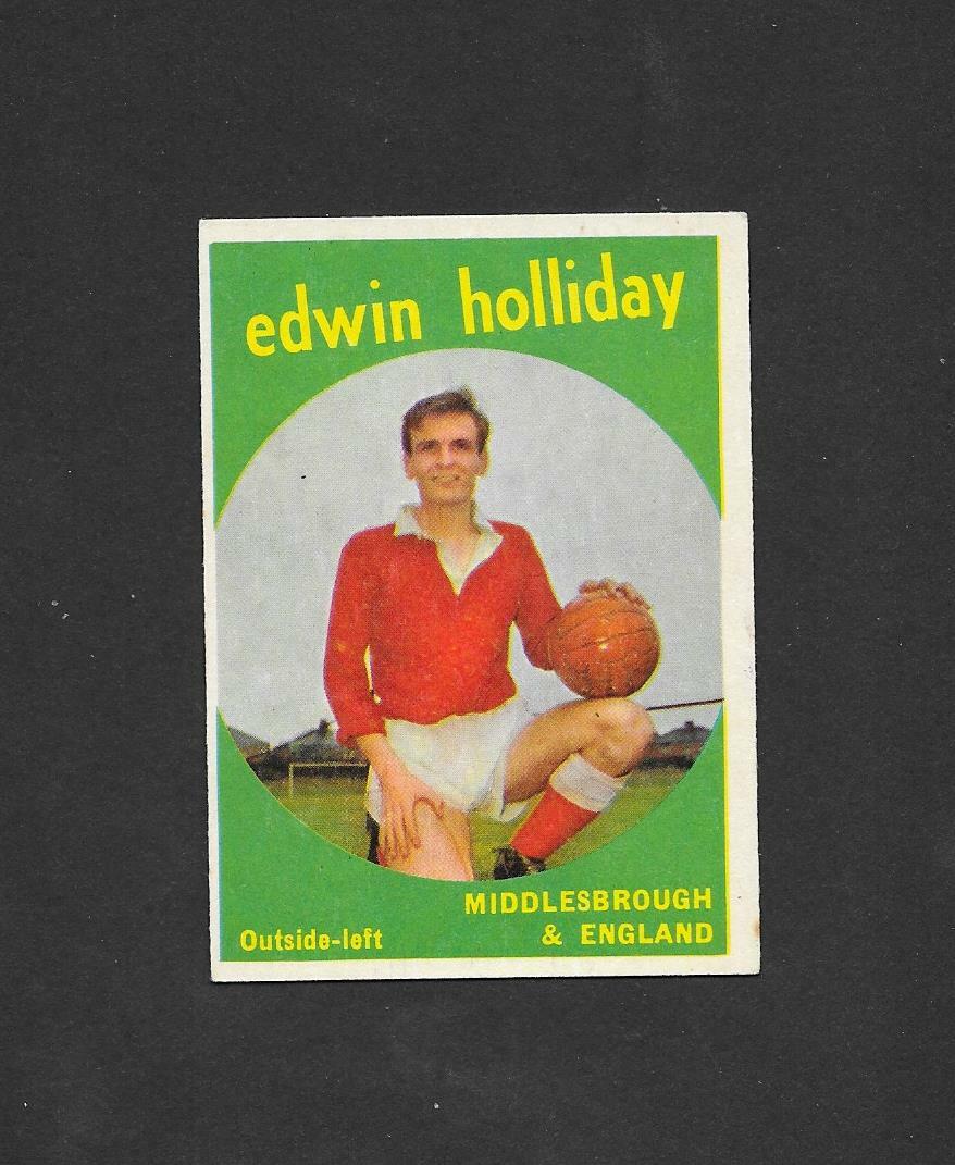 A&BC Gum, FOOTBALLERS, Black Back 2nd 1960, Edwin Holliday #60 ...