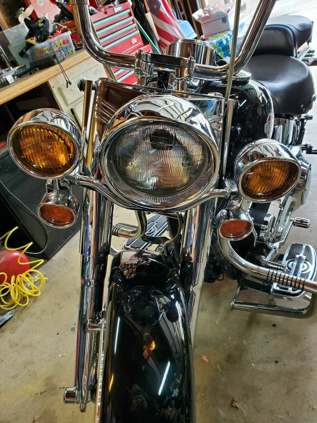 2 NEW AMBER Sealed Beam 12v Passing lights FITS Harley Davidson HD 1 ...