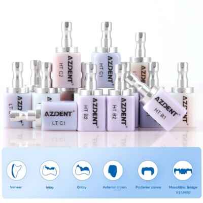 C14 Dental Emax Glass Ceramic Blocks Lithium Disilicate CAD/CAM CEREC ...