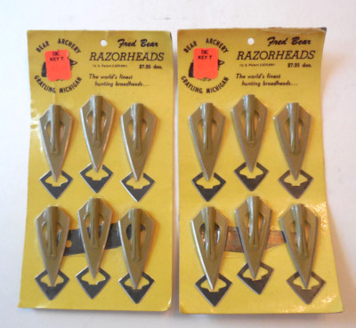 VTG Lot of 2 New Sealed Bear Archery Fred Bear Razorheads Broadheads Cards | eBay
