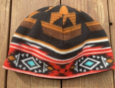 Fleece Aztec beanie hat Reversible M/L Unisex NWOT’s Ski Geometric Winter Hat | eBay
