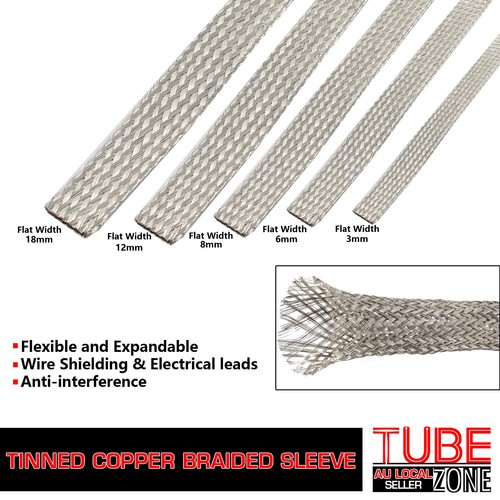 Tinned Copper Braided Sleeve EMI RFI ESD Shielding Wire Sheath ...