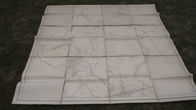 Very Large 19C Linen Backed Map Of Haigh Hall & Estate, Wigan Lancs 1 ...