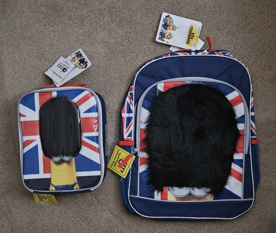 Despicable Me Minions Movie Backpack & Lunch Bag Royal Guard BRITISH ...