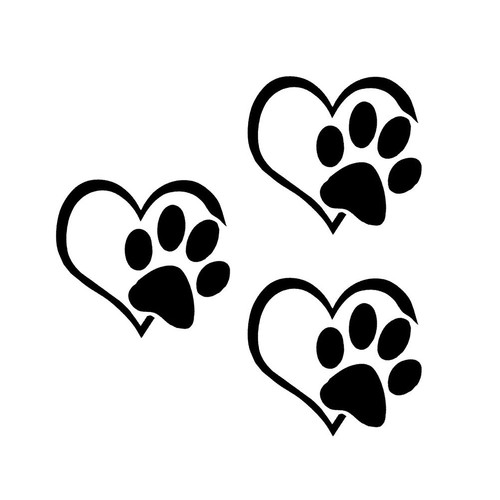 3 Pcs Self Adhesive Dog Paw Stickers Print Decals Car Decors Reflective ...