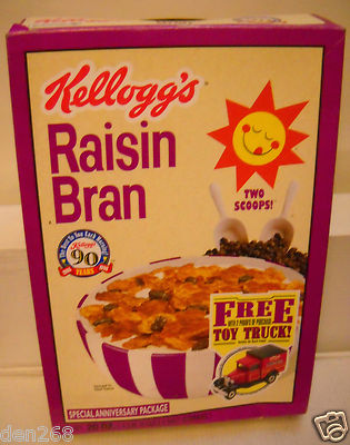 #8295 Kellogg's 1996 Raisin Bran 90th Anniversary Cereal BOX ONLY | eBay