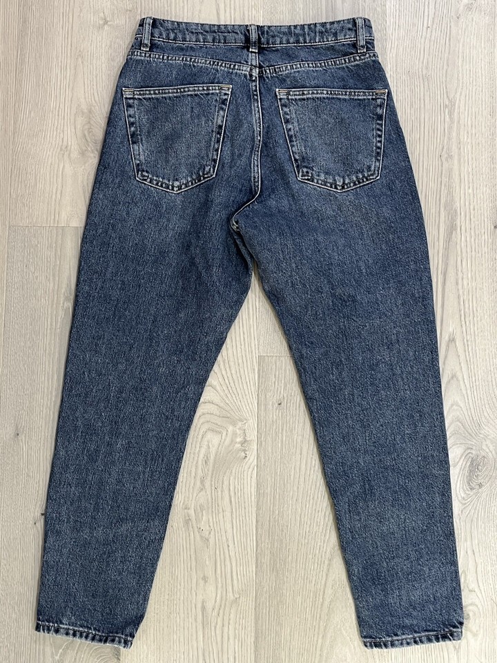 Blue Topshop Mom Jeans Women’s Size 28 Inch Waist 30 Inch Leg | eBay