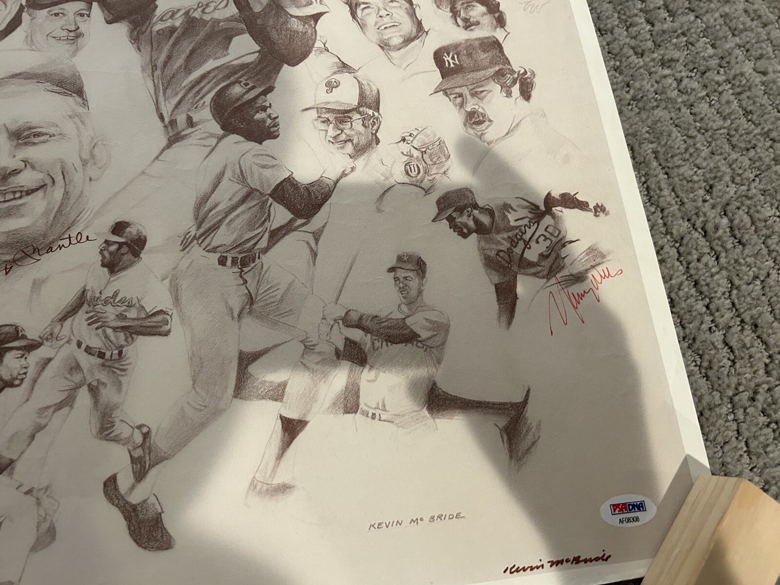 Mickey Mantle Signed Lithograph PSA Certified Autograph Multi Signed ...