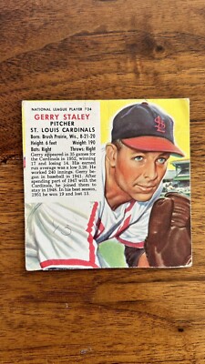 1953 Red Man Tobacco Card No Tab #24 Gerry Staley - Cardinals - Rare | eBay