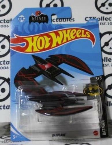 HOT WHEELS MATTEL BATMAN THE ANIMATED SERIES BLACK/RED BATPLANE 3/5 DC ...