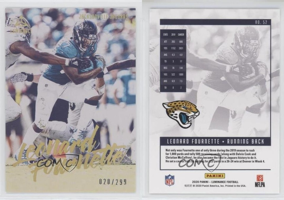2020 Panini Luminance Gold 20/299 Leonard Fournette #52 00gy | eBay
