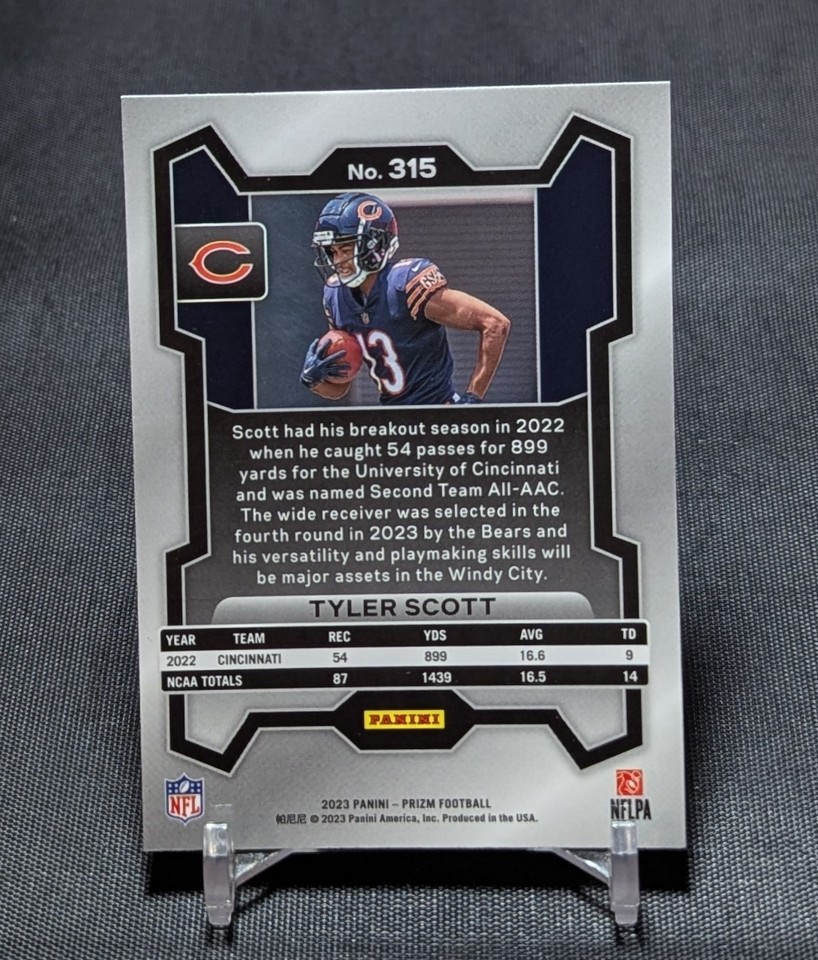 Tyler Scott Rookie RC 2023 Prizm Football Card #315 Chicago Bears | eBay