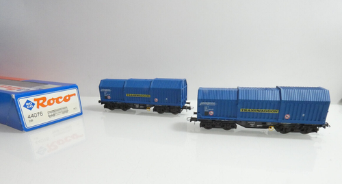 Roco H0 44076 AC Teleskop-Haubenwagen Transwaggon Set der DB in OVP ...