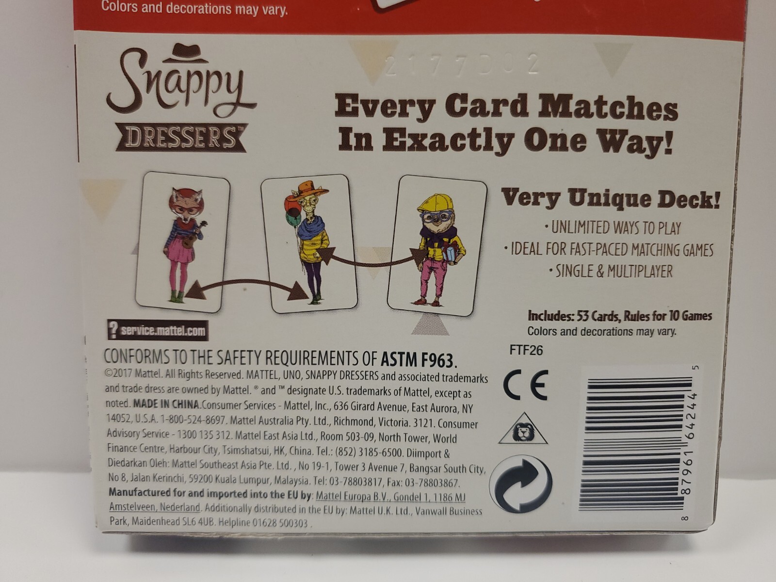 UNO Classic + Snappy Dressers Unique Card Game Bundle - 2 Two Game Pack ...