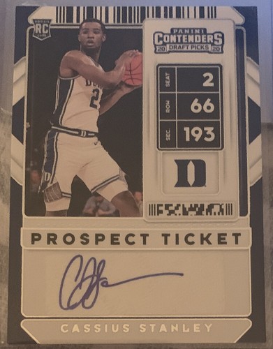 Cassius Stanley Duke Blue Devil Basketball Panini Autograph card Mike ...
