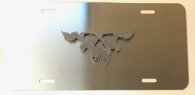 Wide Scary Skull in 3D - Grey with Grey License Plate Insert Danzig | eBay