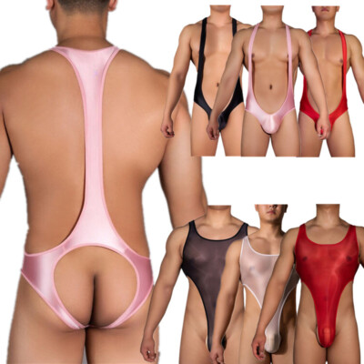 Men's Sheer Leotard Bodysuit,Translucent High Elastic Jockstrap,Men's Underwear | eBay