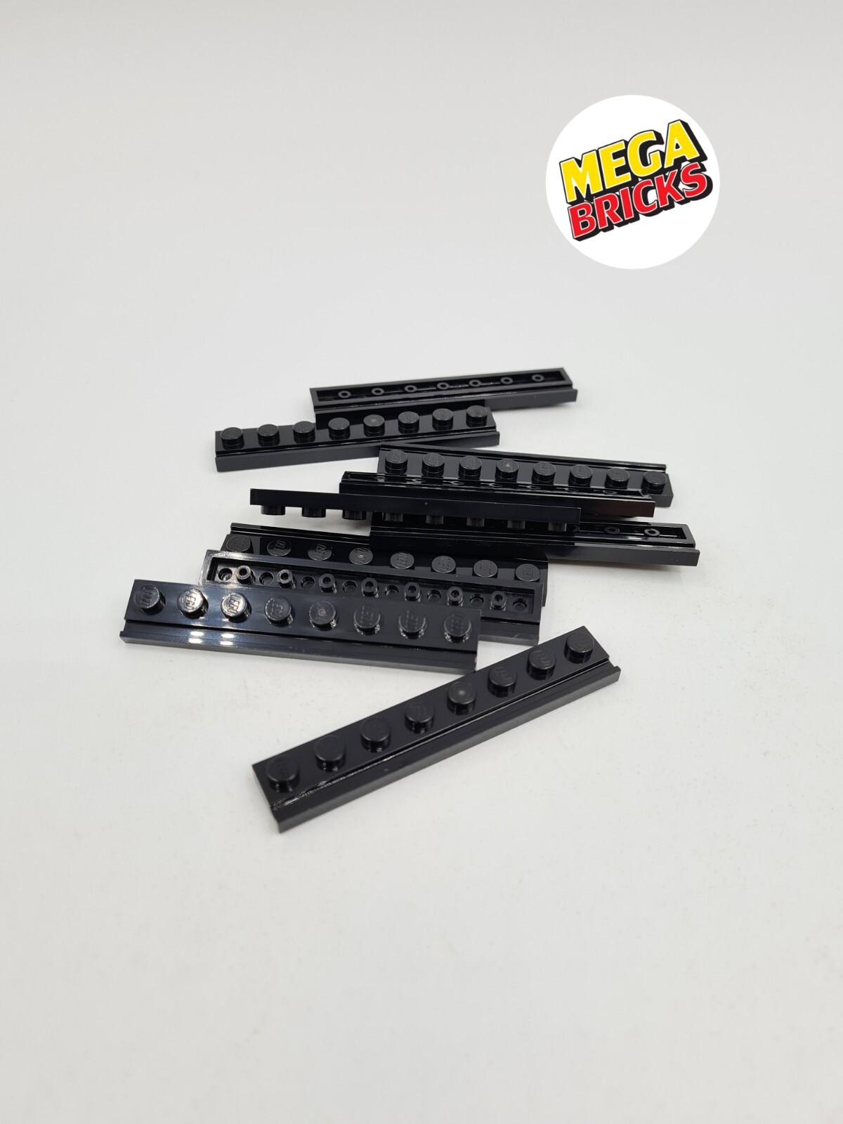 LEGO LOT 10 X PLATE 1X8 W RAIL NOIR REF 4510 / 4286009 *NEUF* | eBay