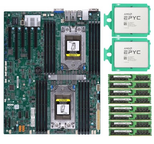 Supermicro H11DSi-NT Motherboard + 2x AMD EPYC 7402 CPU + 8xSamsung ...