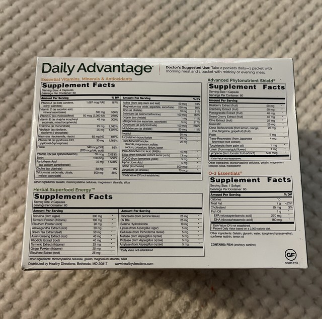 Daily Advantage Supplement Dr David Williams Multivitamin 60 Packets ...