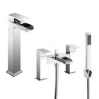 Waterfall Cascade Bathroom Taps, Basin Taps, Freestanding Bath Shower ...