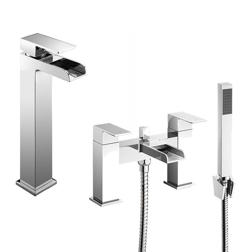 Waterfall Cascade Bathroom Taps, Basin Taps, Freestanding Bath Shower ...