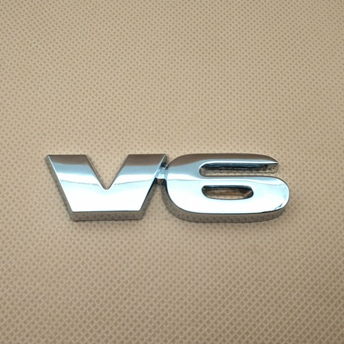 Metal Chrome V6 Engine Logo Emblem 3D Sticker Car Rear Trunk Auto Badge ...