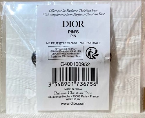 2 Pieces MISS DIOR Logo Pins Set in Red / Silver New In Bag, Great ...