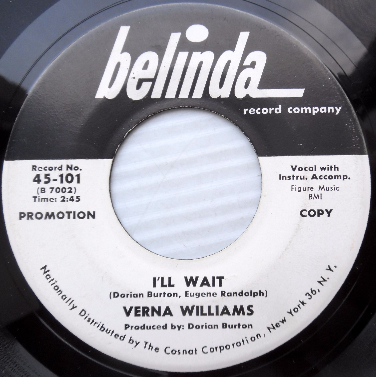 VERNA WILLIAMS female doowop PROMO Belinda 45 I'LL WAIT / IT'S GOTTA BE ...