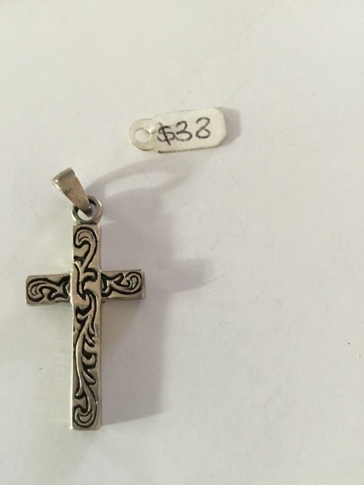 STERLING SILVER CROSS ENGRAVED PENDANT. (RRP.$38.00) (29B) | eBay