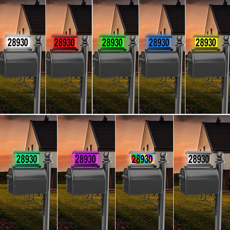 Solar Mailbox Numbers Solar Mailbox Light Belt With Remote Control ...