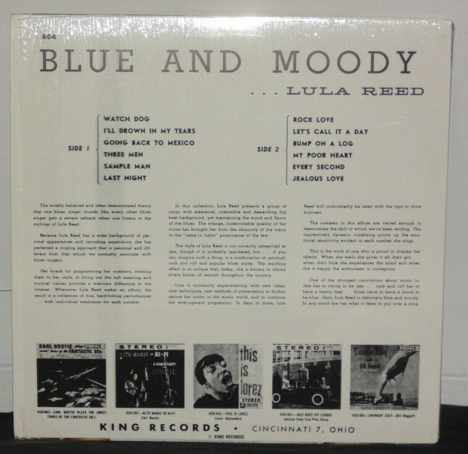 LULA REED Blue And Moody LP VG+ Plays Well 1987 King Records KLP604 ...