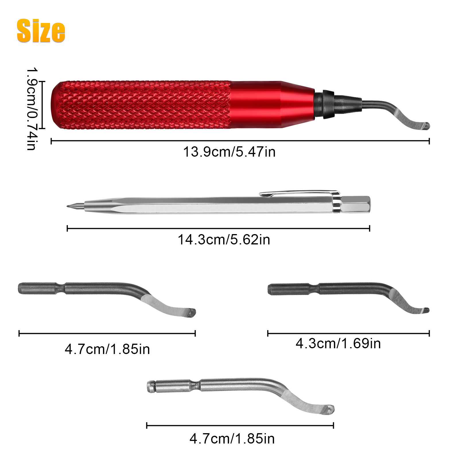 Deburring Tool Kit w/ 15 High Speed Steel Burr Removal Blades Pointed ...