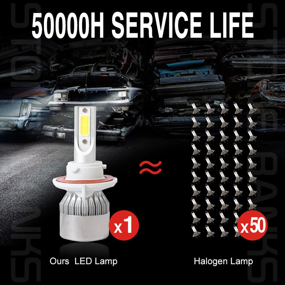 20PCS 9008 H13 LED Headlight Bulb Hi+Low Beam Front Light 100W 6000K ...