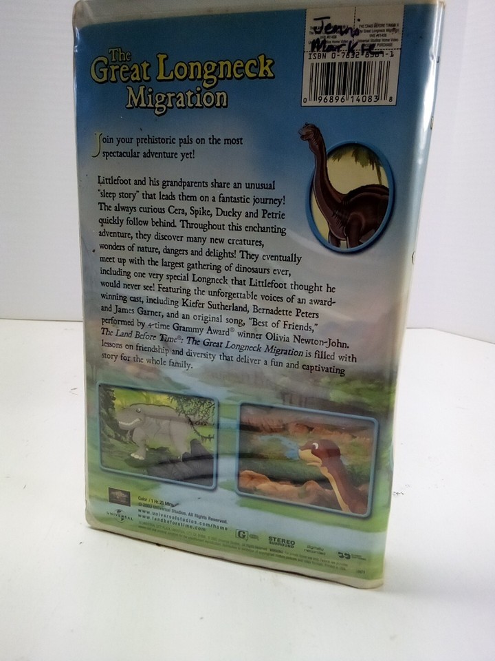 The Land Before Time VHS Great Long neck Migration 2003 | eBay
