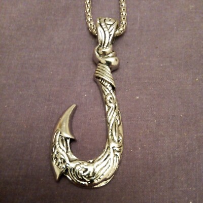 Mauri Fish Hook Made From steel Engraved In carved Design size 6.5 cm ...