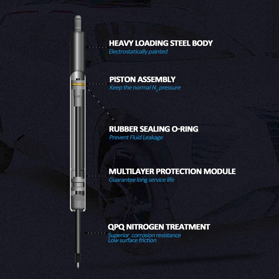 2 REAR EZDOWN DROPGATE SHOCKS STRUTS LIFT SUPPORTS GAS SPRING 2&4 DOOR ...