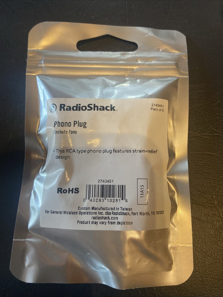 RadioShack Solder-Type Phono Plug 274-0451 6 Pack (3-Red 3-Black) New ...