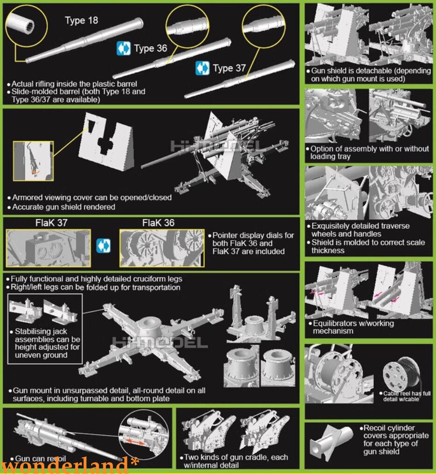 DRAGON 6971 1/35 German Sd.Kfz.7 8ton Late Production mit 88mm FlaK 36/ ...