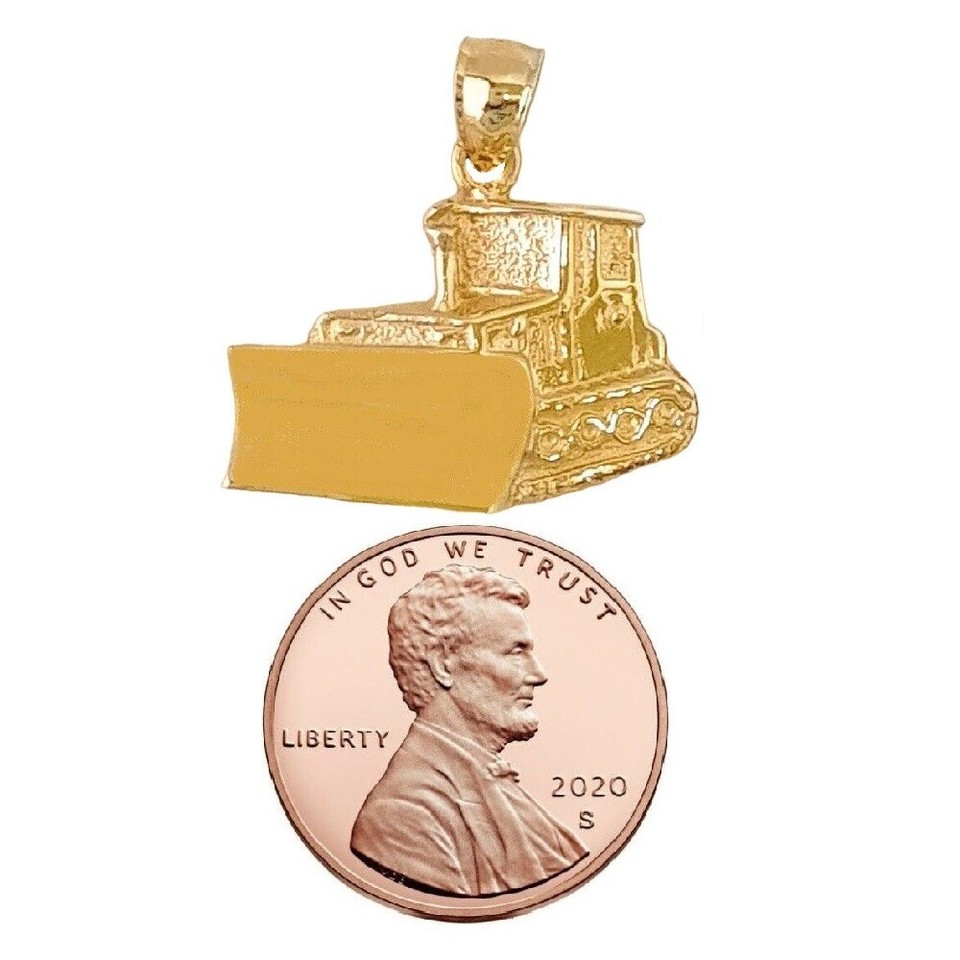14k Yellow Gold Bulldozer Pendant / Charm, Made in USA | eBay