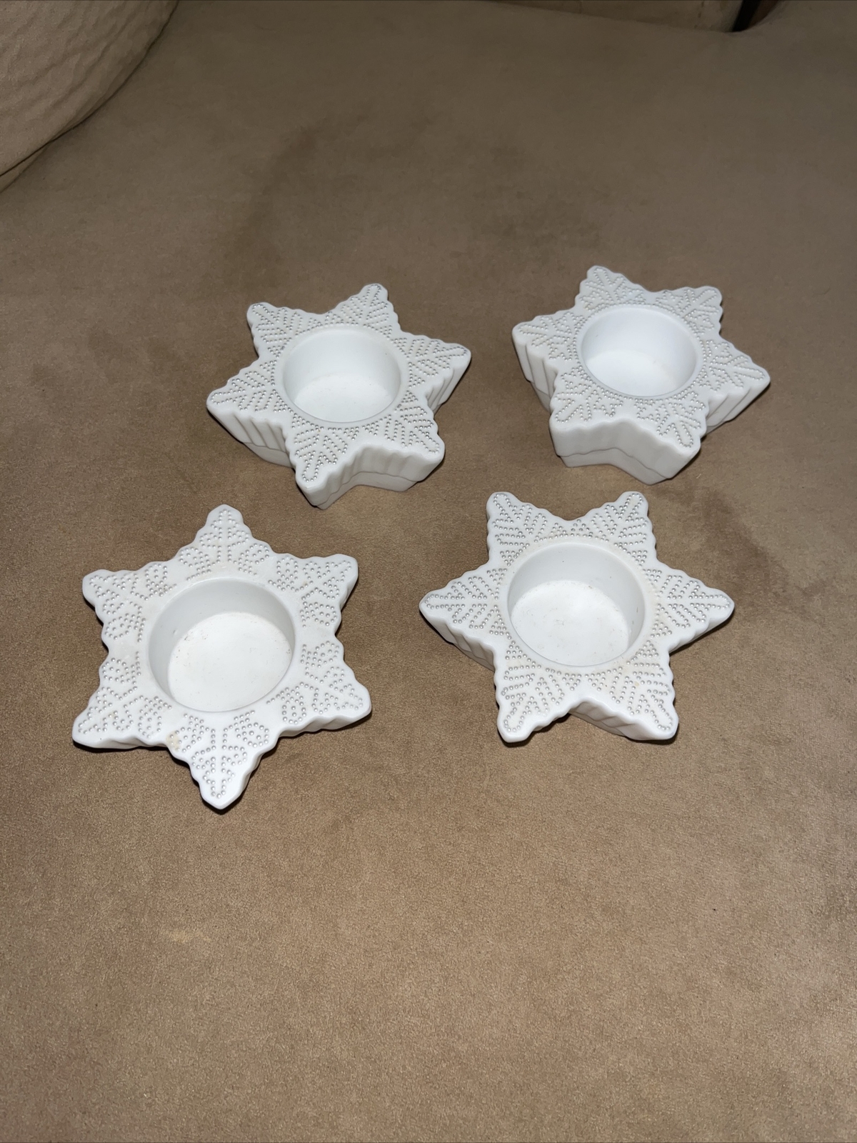 4 partylite snowflake votives 4" | eBay