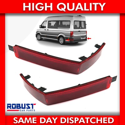 FOR VW CRAFTER REAR RIGHT & LEFT SIDE BUMPER LOWER RED REFLECTOR 2017 ...