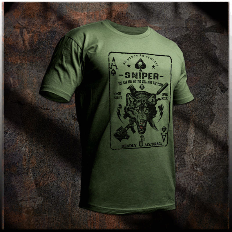 Sniper t-shirt military scout marksmanship we will just die tired ...